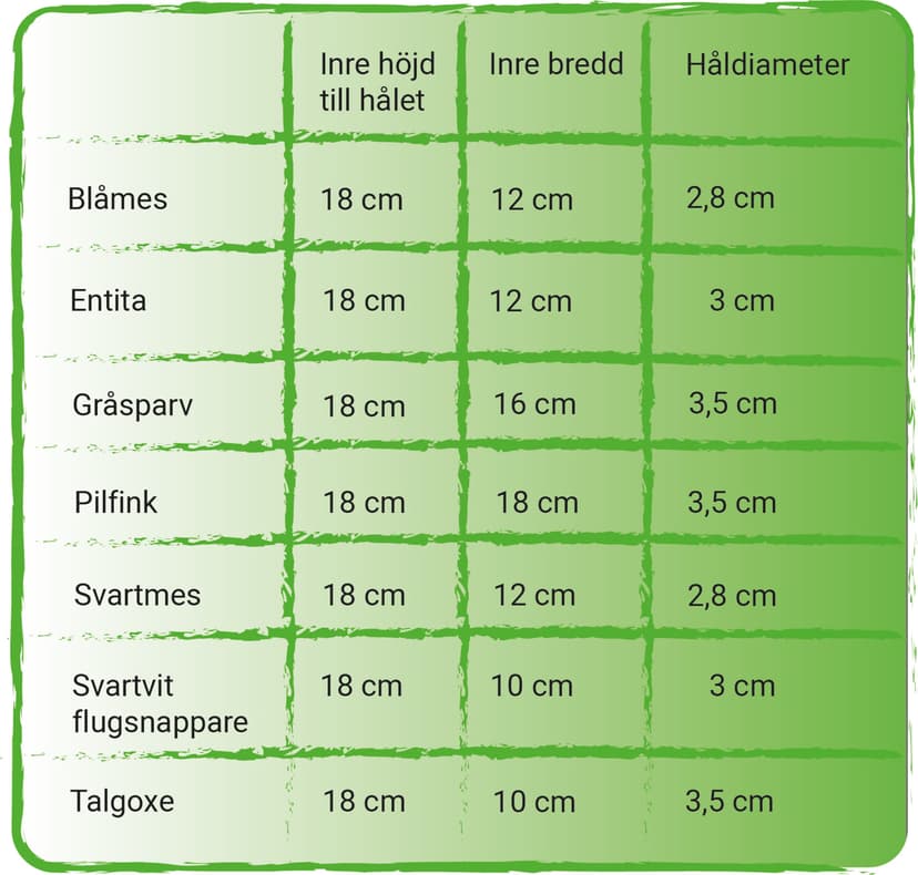 Bygga fågelholk – mått och ritningar - Naturskyddsföreningen